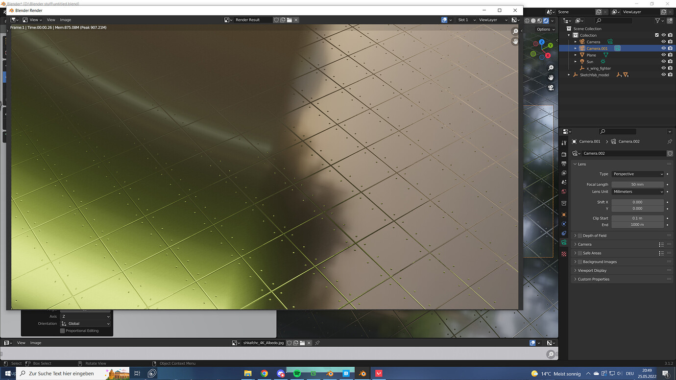 Metallic surface turns grey in rendered viewport - Materials and ...