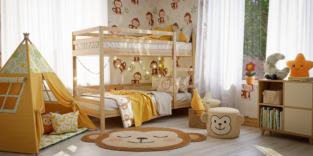 Monkey Kids Room – Blender Interior Scene (Available on Blender Market ...
