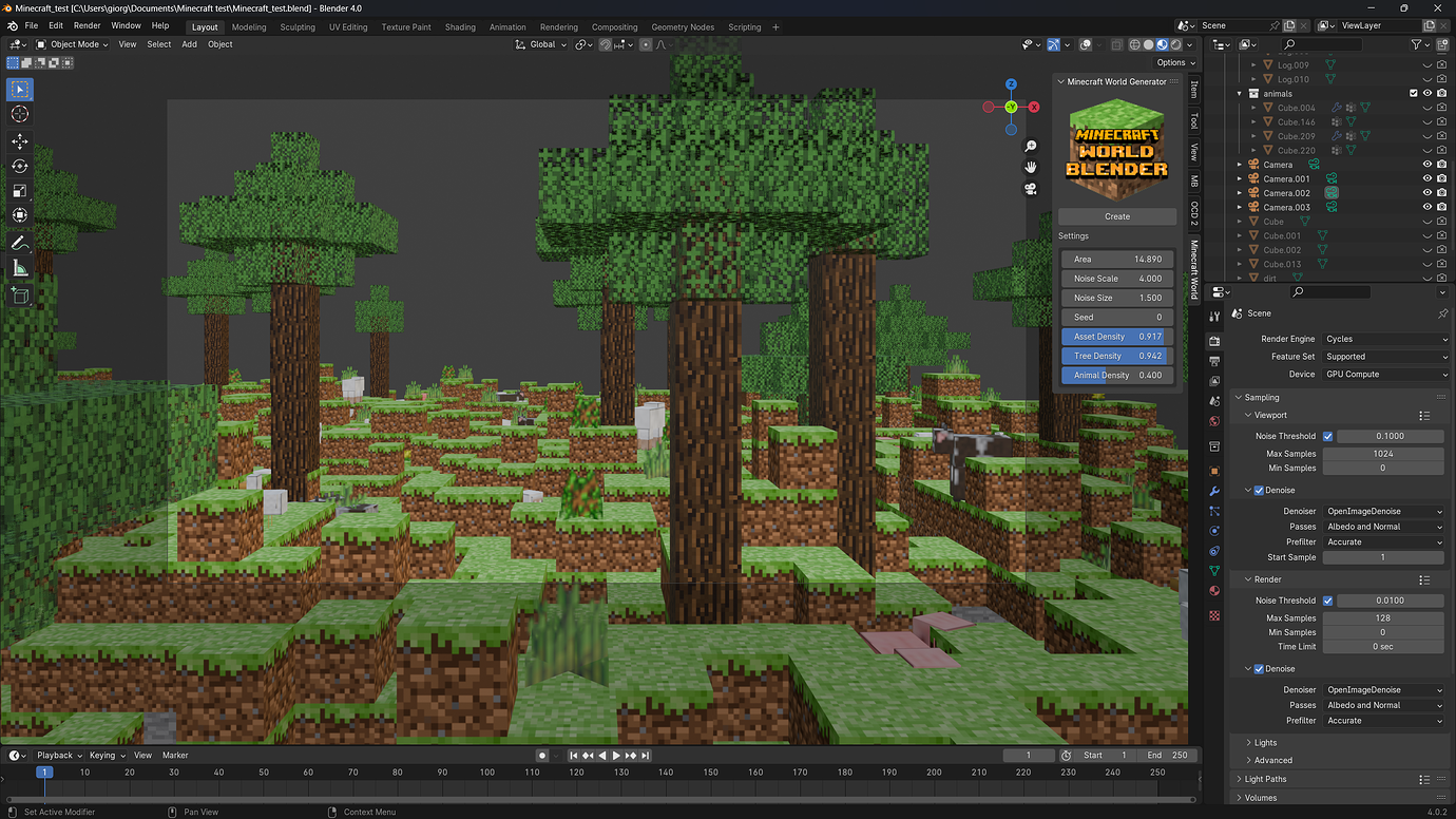 Minecraft Procedural World Generator Free Blender AddOn - Tutorials ...