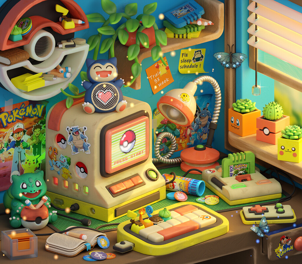 Pokémon-themed room - Finished Projects - Blender Artists Community