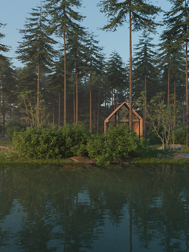 A House Among The Pines Finished Projects Blender Artists Community