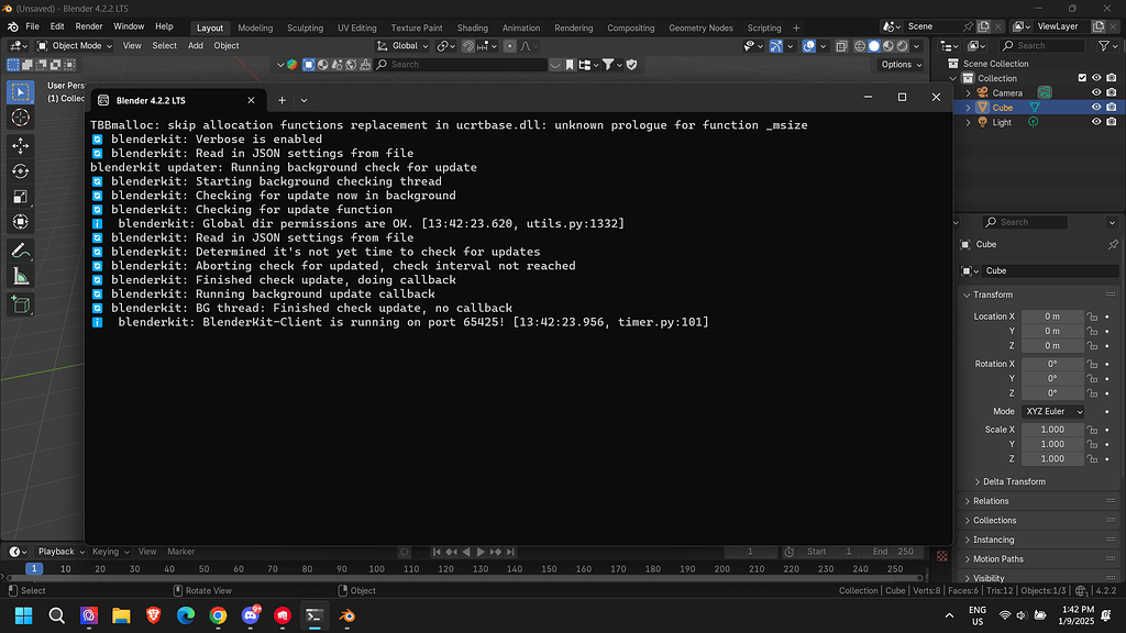 Command Prompt Showing when blender opened (windows 11 version 24h2 ...