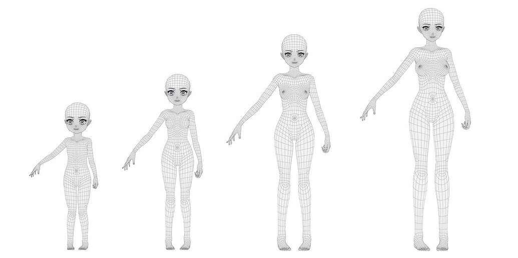Anime Female Base Mesh Age Kit - Finished Projects - Blender Artists ...