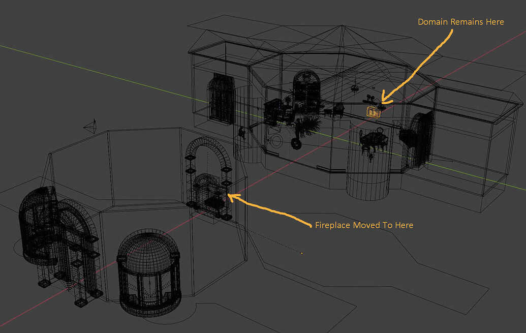 How to move fluid (fire) simulation to an different location ...