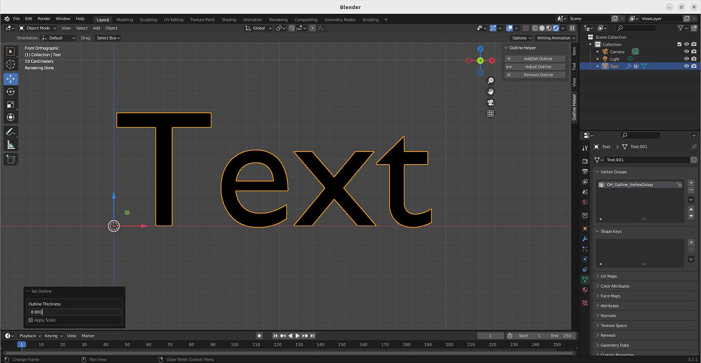 Add stroke to text - Modeling - Blender Artists Community