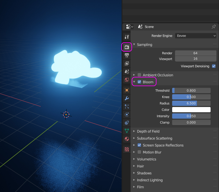 Render Bloom Effect With Eevee Lighting And Rendering Blender