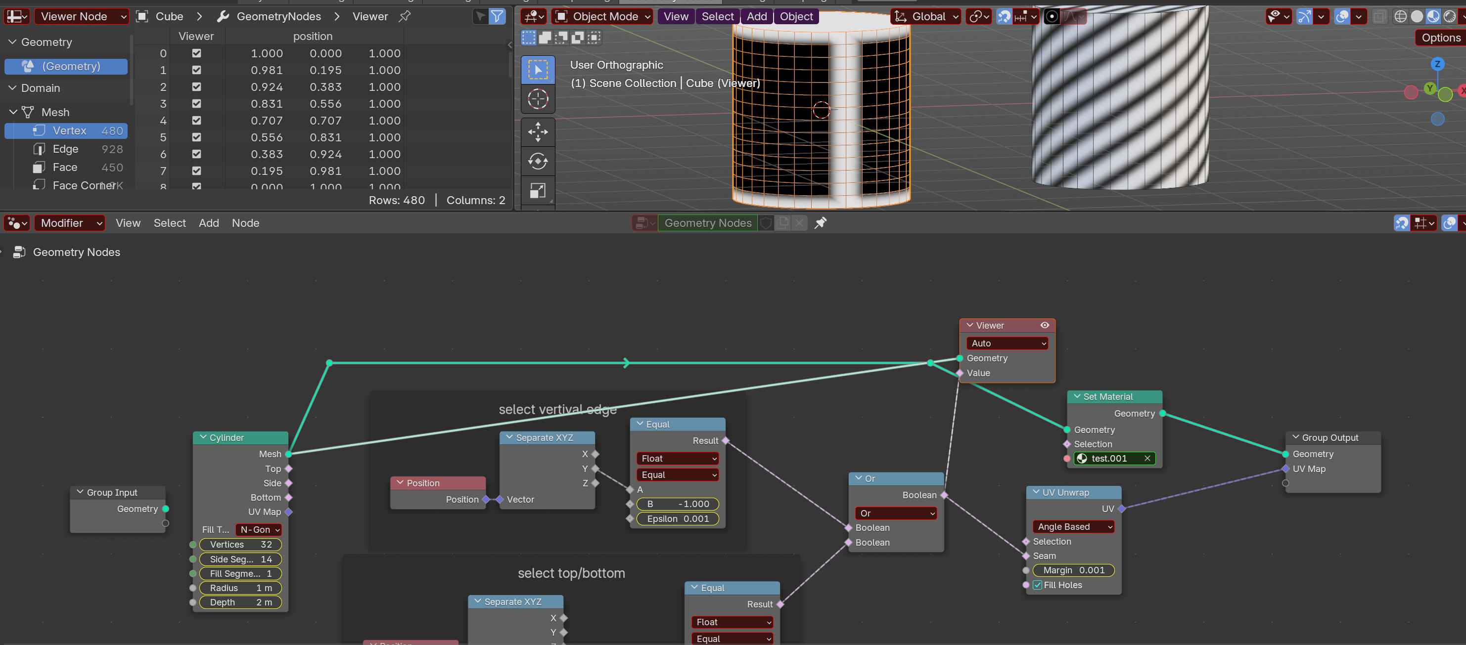 How to use Geo Nodes to UV unwrap a cylinder? - Materials and Textures ...