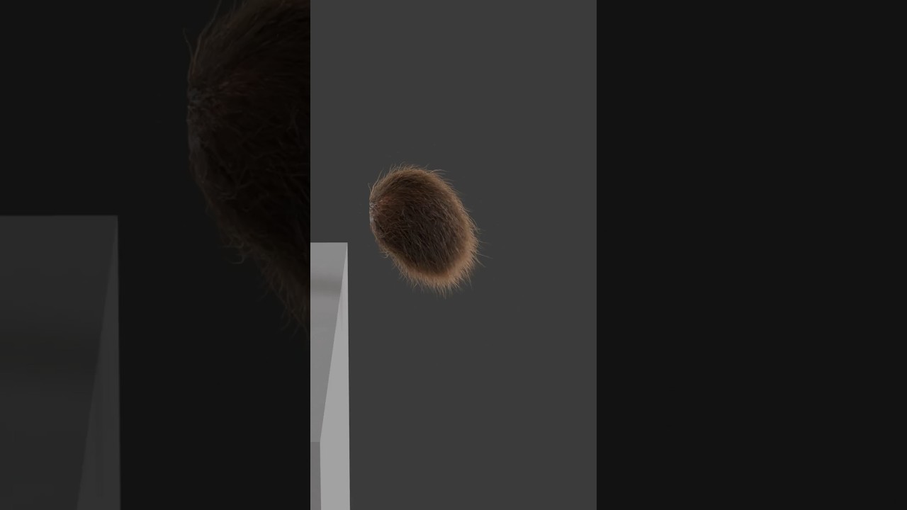 I animated a fur ball with geometry node hair and custom simulation ...