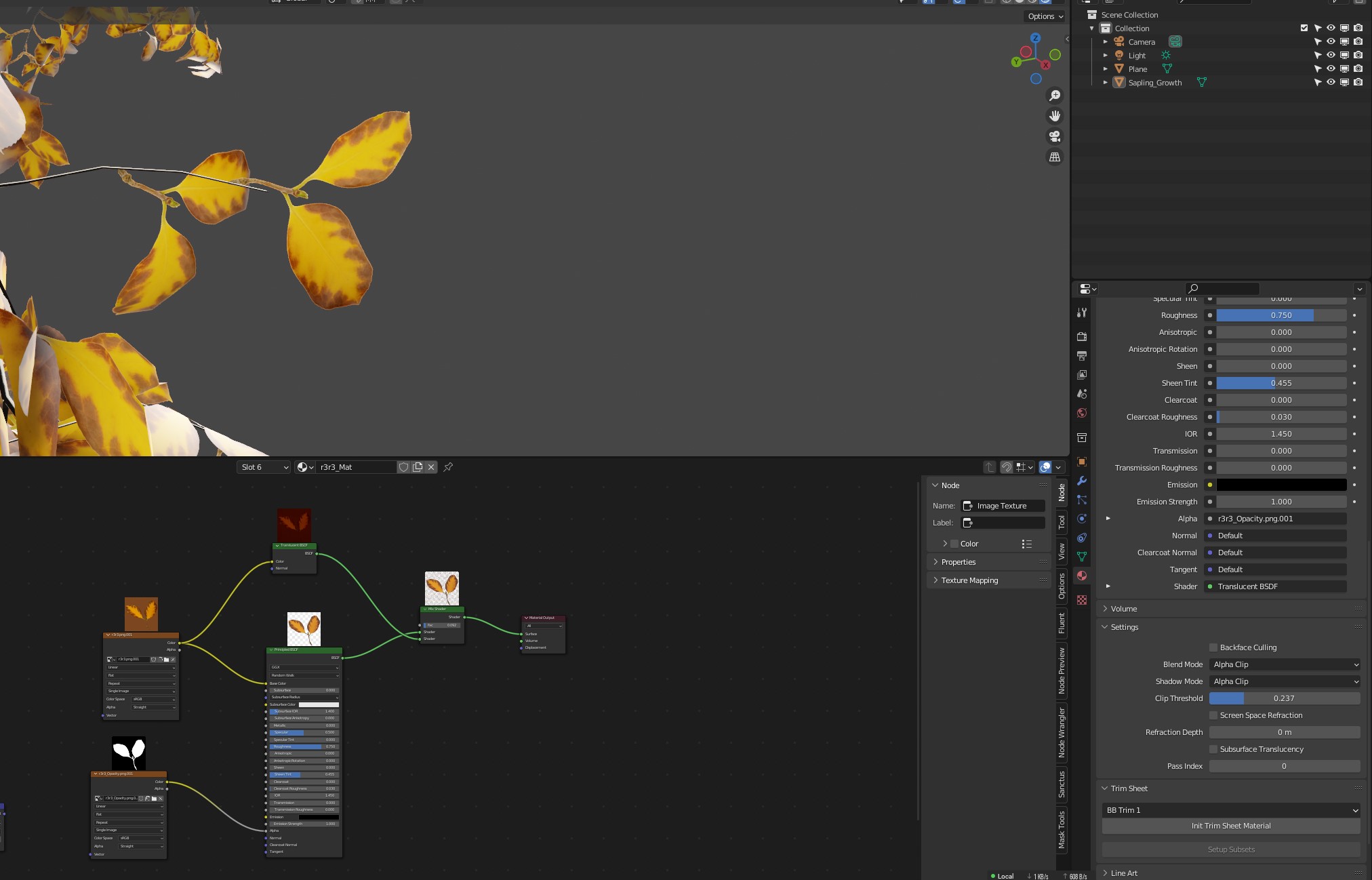 Alpha Clip Not Working In Cycles trying To Setup Leaf Texture