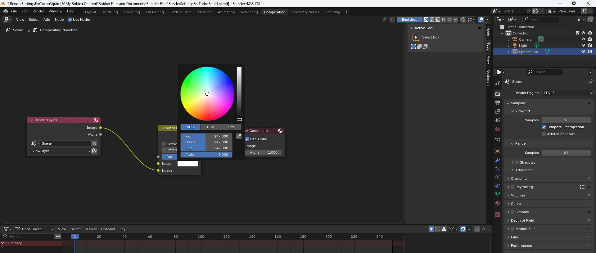 Setting RGB channels to 247 in Blender for TurboSquid - Lighting and ...