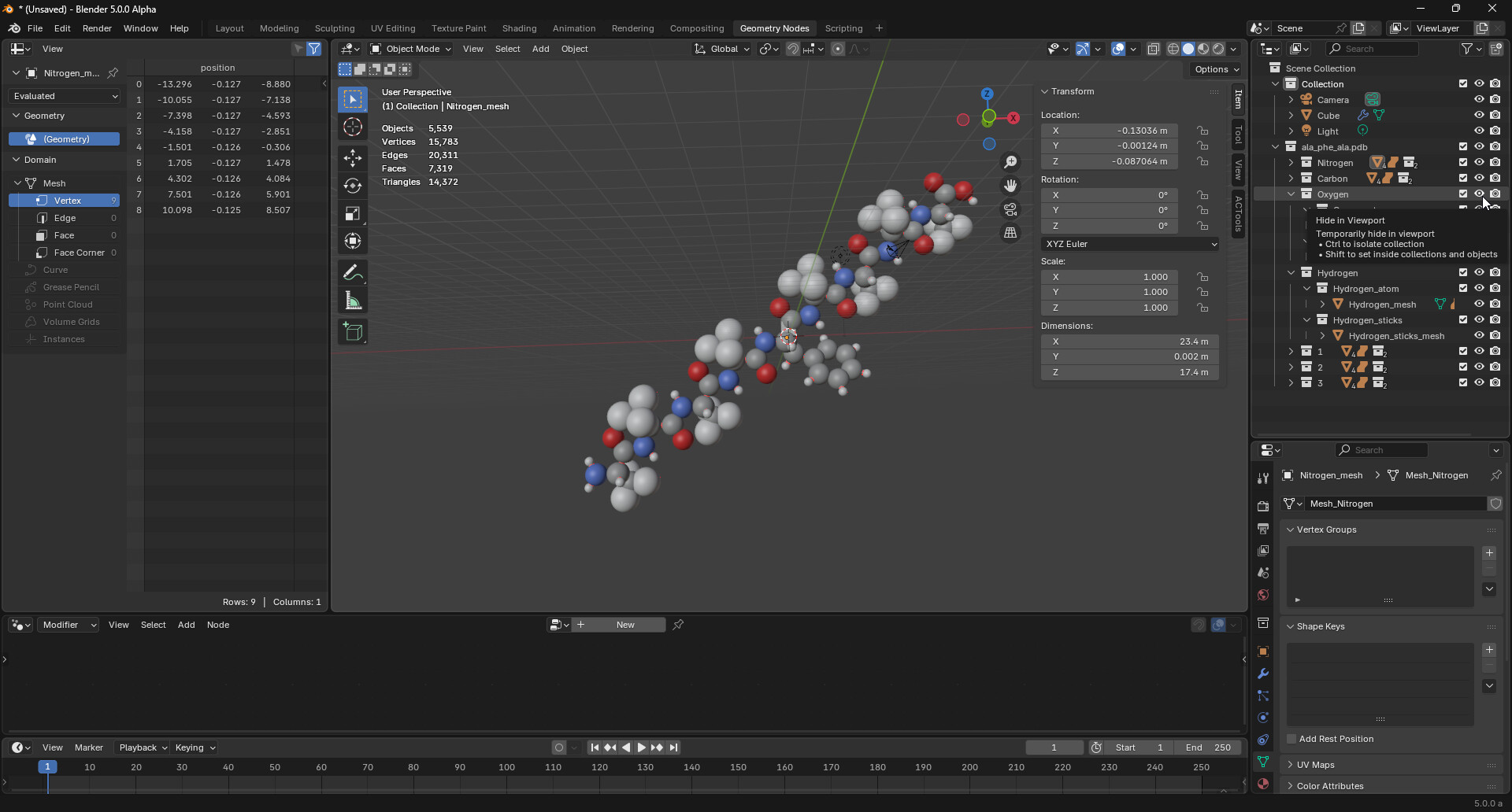 Molecular nodes for molecular dynamic simulation - Basics & Interface ...