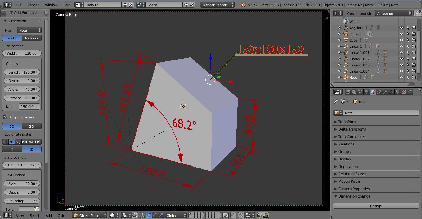 The Script For Creating Dimensions In Blender Page 3 Released
