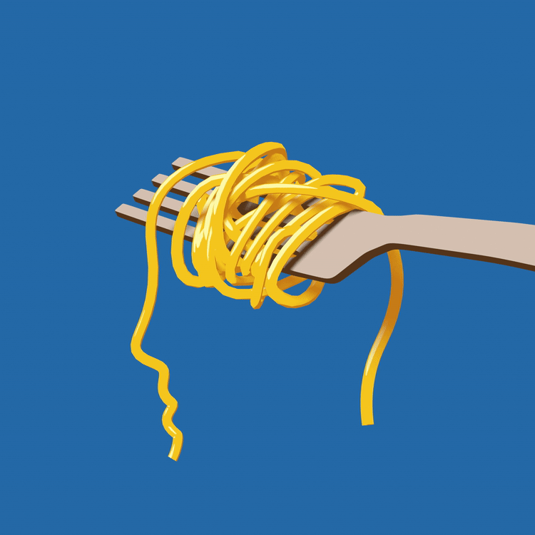 Animated Pasta On Fork