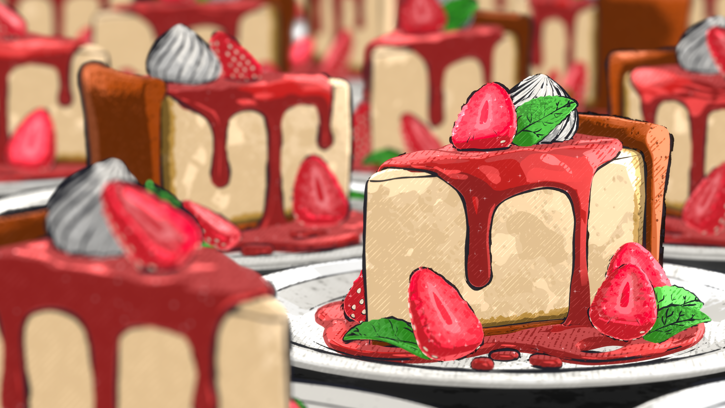 Animated Strawberry Cheesecake