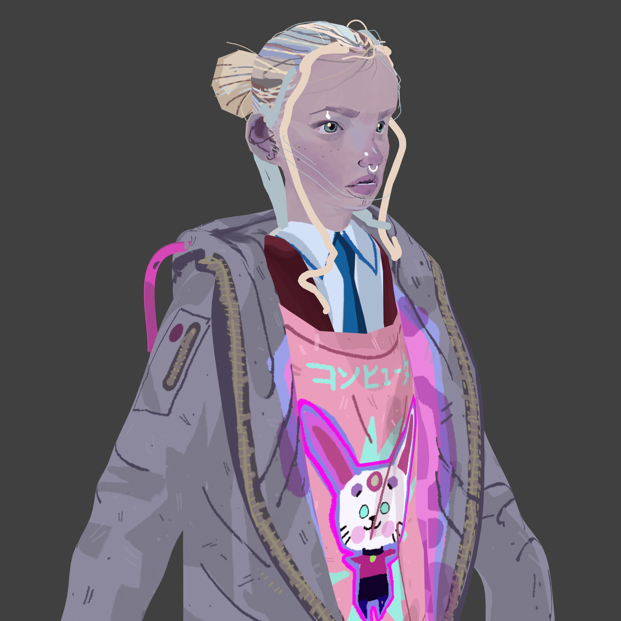 Gwen Finished Character Model Finished Projects Blender Artists