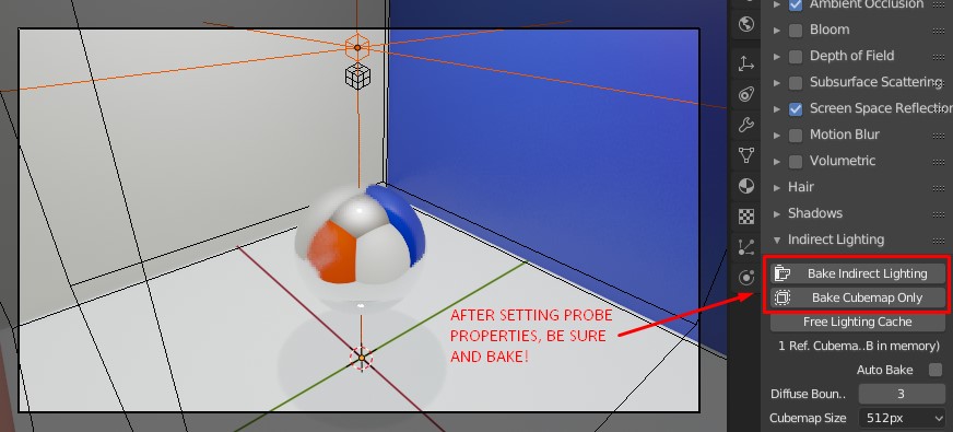 Questions About EEVEE Reflection Cubemap Light Probes Blender