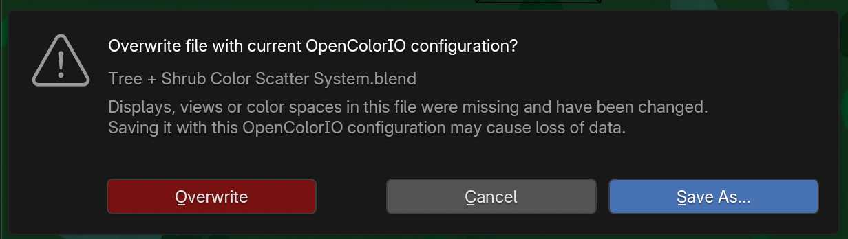 Blender 5 color warning on save — how to isolate which asset/setting ...