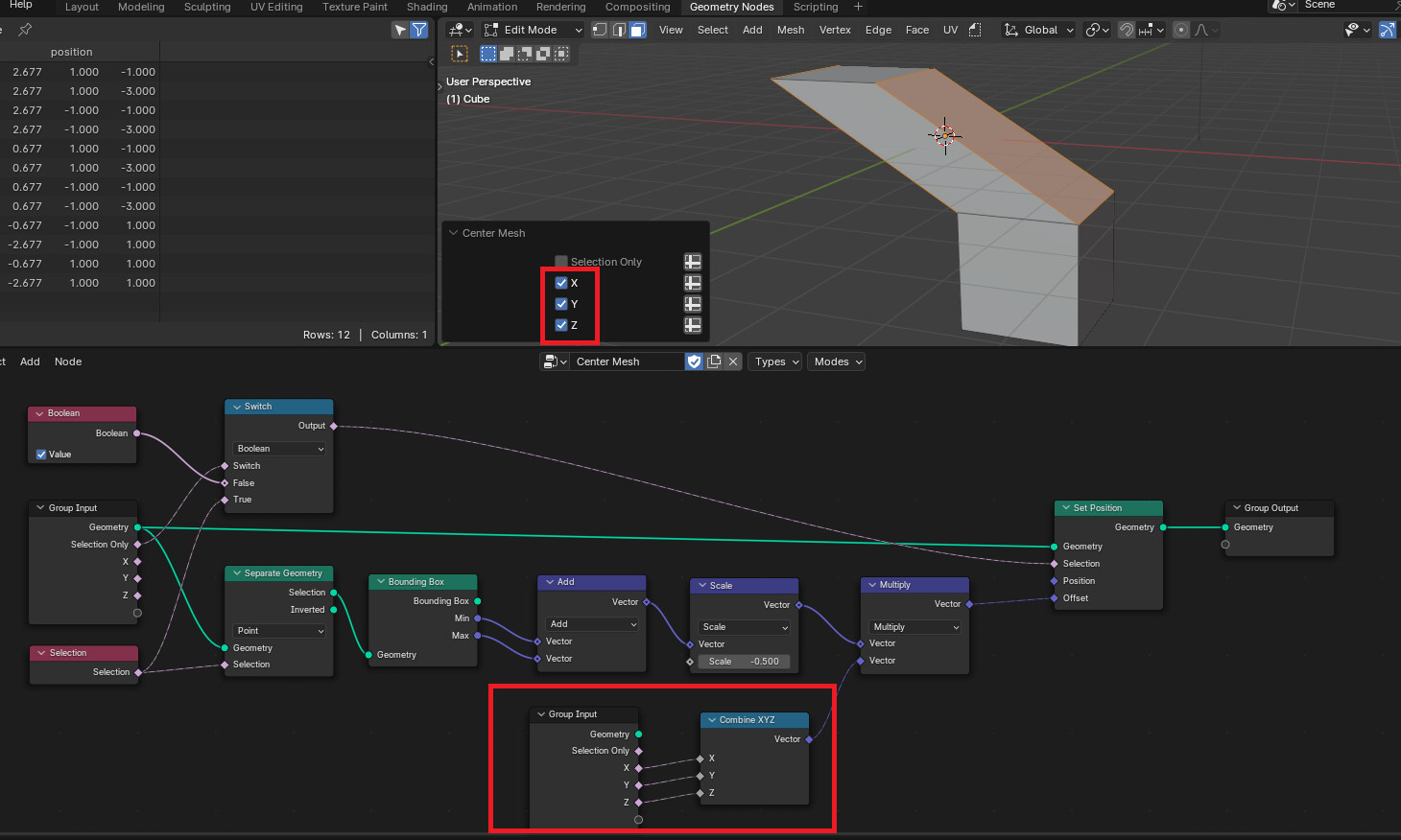 How to center geometry on only one axis? - Modeling - Blender Artists ...
